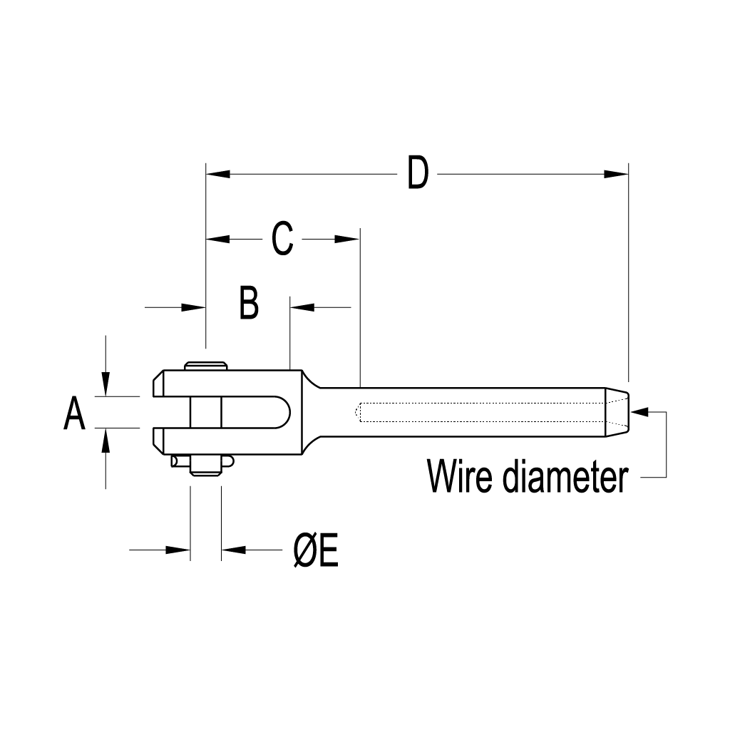 Ronstan RF1509M0506 Ronstan Fork Swage Terminal 5mm Metric Wire ...